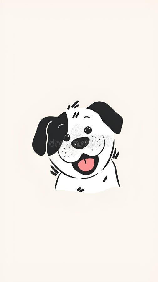 AI Illustration of a Smiling Cartoon Dog Gazes Left Stock Illustration ...