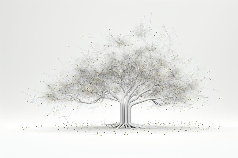 AI Illustration of a Stylized Tree with a Multitude of Branches ...
