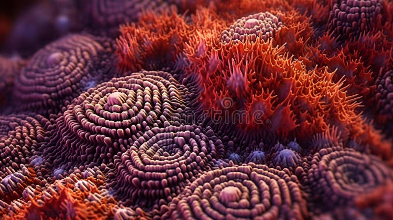 AI Illustration of the Texture of a Coral Surface with a Complex ...
