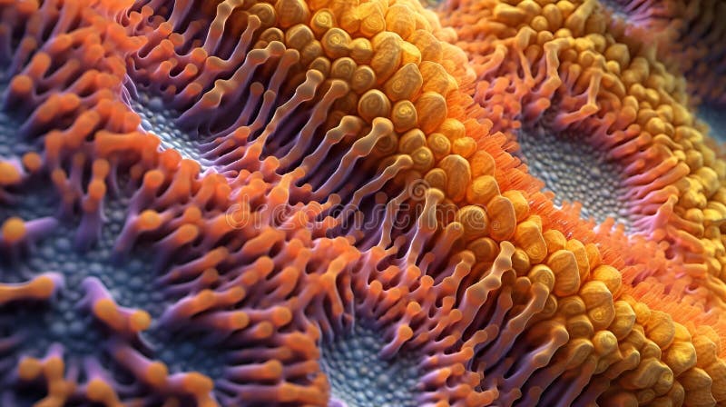 AI Illustration of the Texture of a Coral Surface with a Complex ...