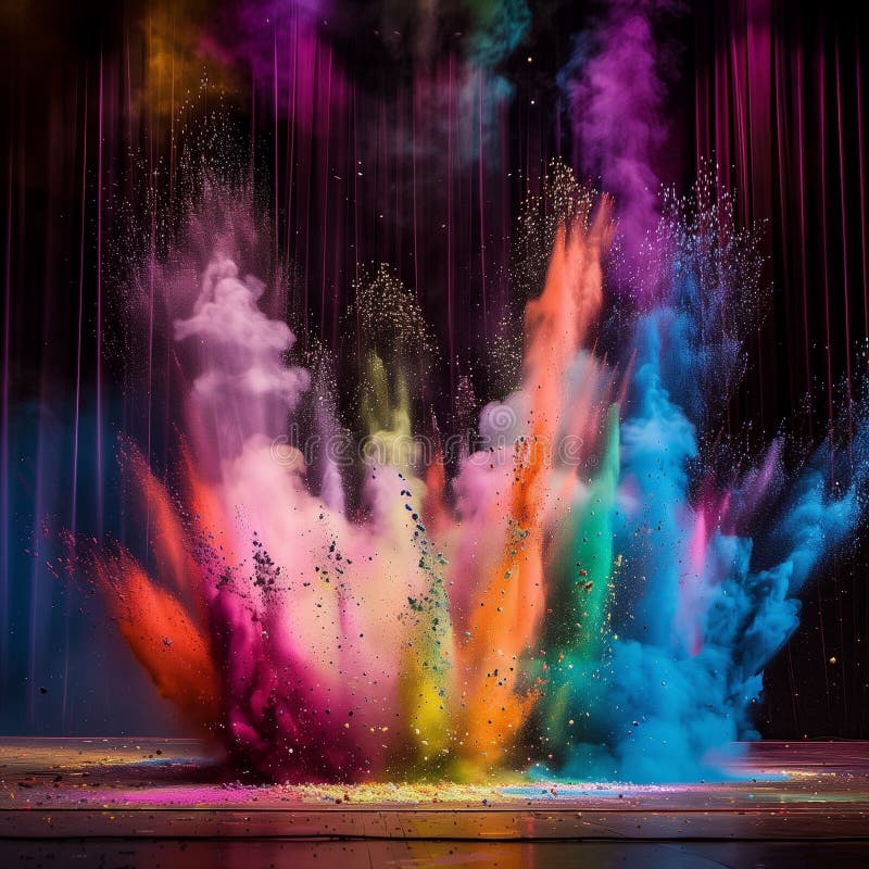 AI Illustration of Vibrant Colors Explosion Stock Photo - Image of ...