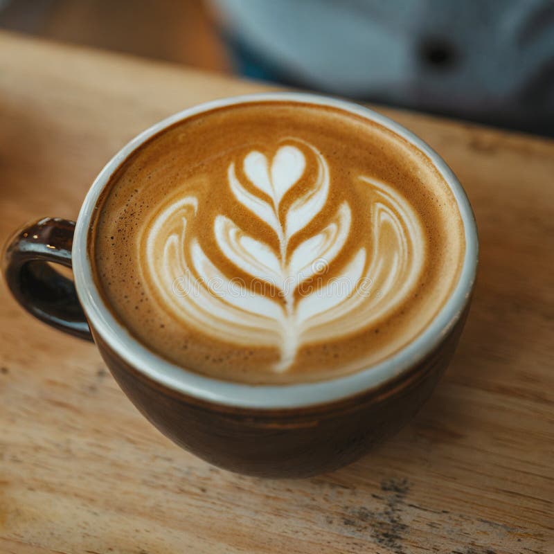 AI Illustration of a White Patterned Cup of Coffee Adorned with ...