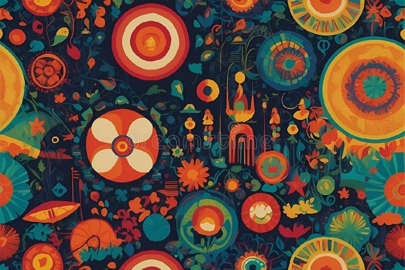 AI Illutsration Ofr Vibrant Patterns on a Dark Backdrop in this ...