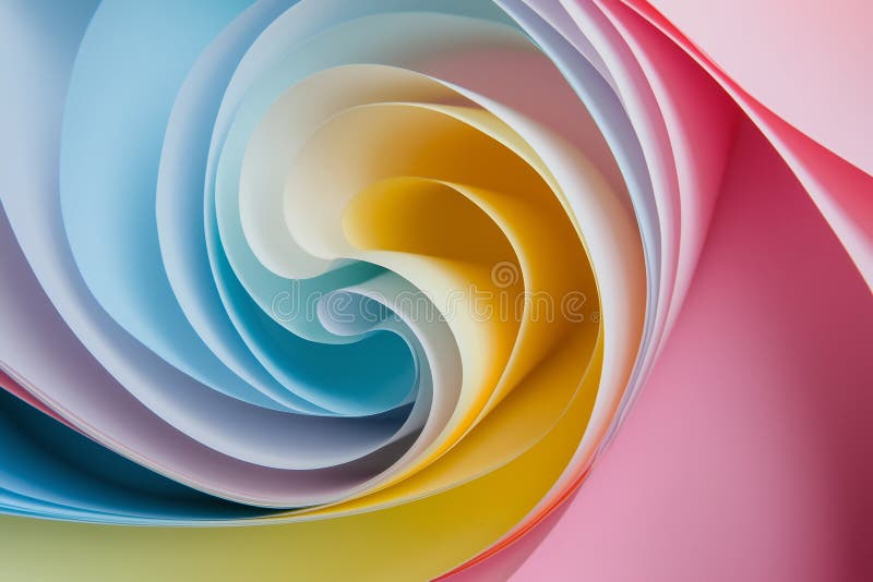 Abstract Paper Curved Colorful Swirls Stock Illustration - Illustration ...