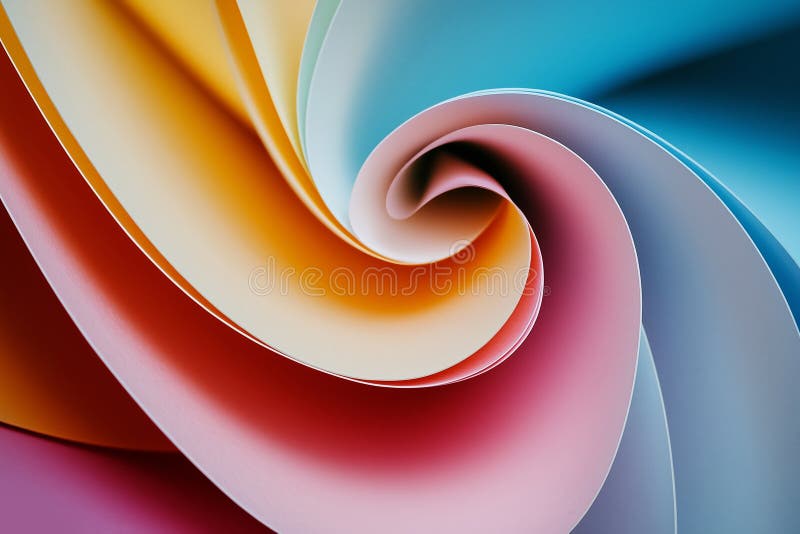 Abstract Paper Curved Colorful Swirls Stock Illustration - Illustration ...