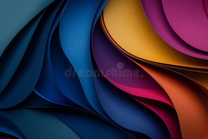 Abstract Paper Curved Colorful Swirls Stock Illustration - Illustration ...