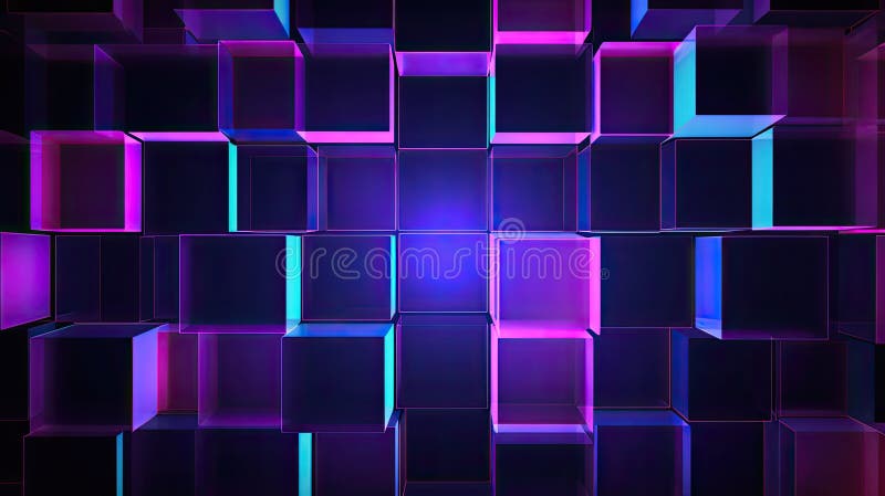 Magenta Cubes Background. AI Generative Stock Illustration ...