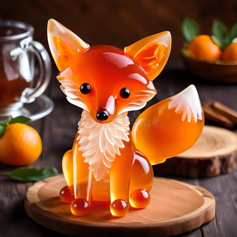 AI Image of a Fox Made of Jelly Stock Illustration - Illustration of ...