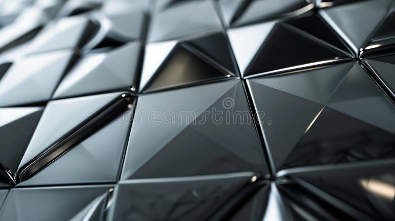 Futuristic Geometric Wall Pattern Consisting of 3D Triangular Prisms ...