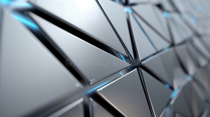 Futuristic Geometric Wall Pattern Consisting of 3D Triangular Prisms ...