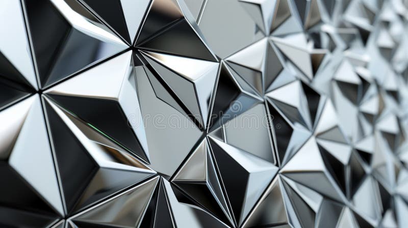 Futuristic Geometric Wall Pattern Consisting of 3D Triangular Prisms ...
