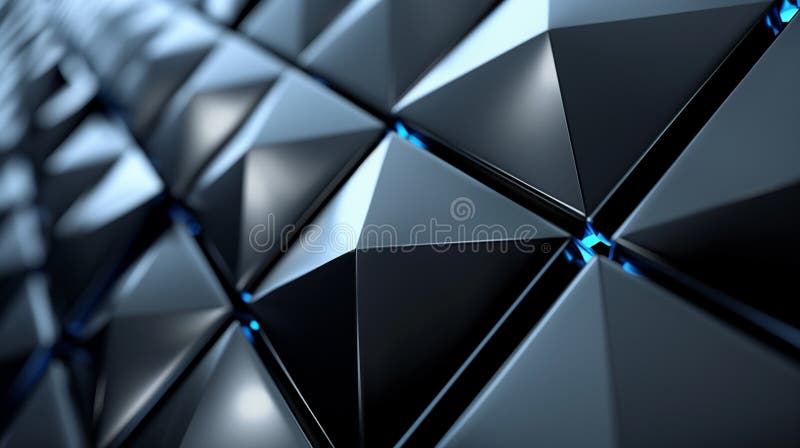 Futuristic Geometric Wall Pattern Consisting of 3D Triangular Prisms ...