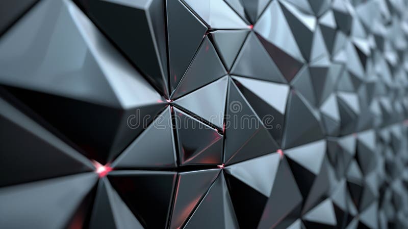 Futuristic Geometric Wall Pattern Consisting of 3D Triangular Prisms ...