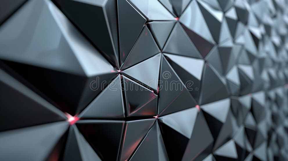 Futuristic Geometric Wall Pattern Consisting of 3D Triangular Prisms ...