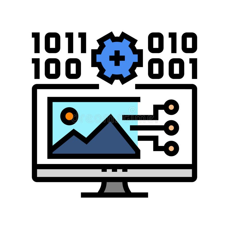 Ai Image Generation Future Technology Color Icon Vector Illustration ...