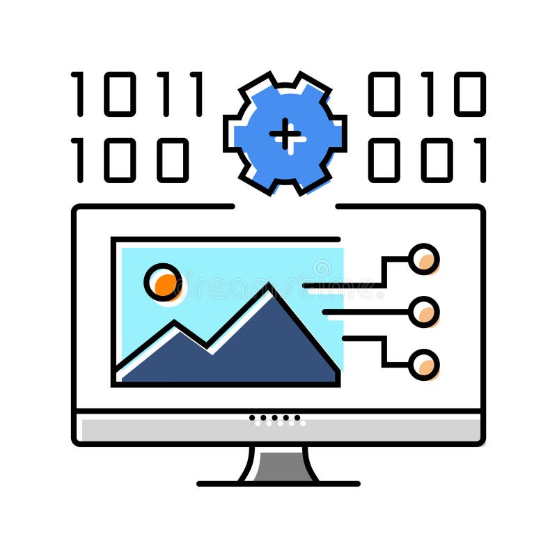 Ai Image Generation Future Technology Color Icon Vector Illustration ...