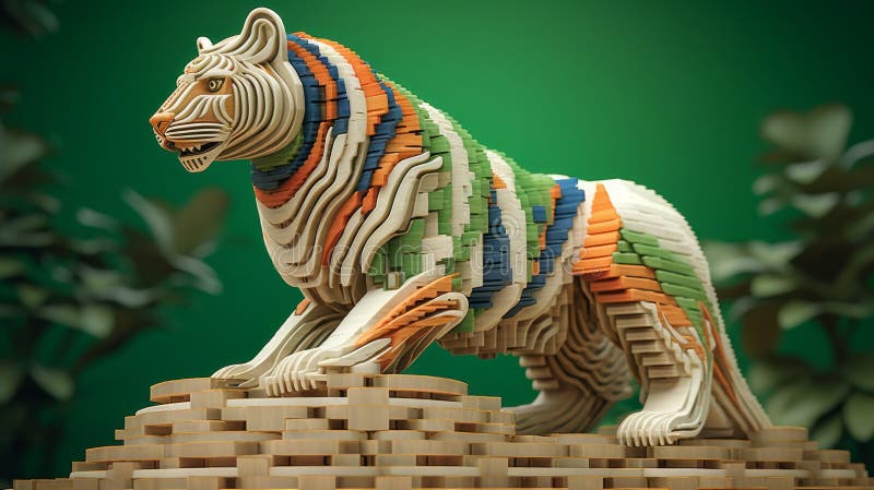 Ai Image Generative the Abstract Form of Tiger on Independence Day ...
