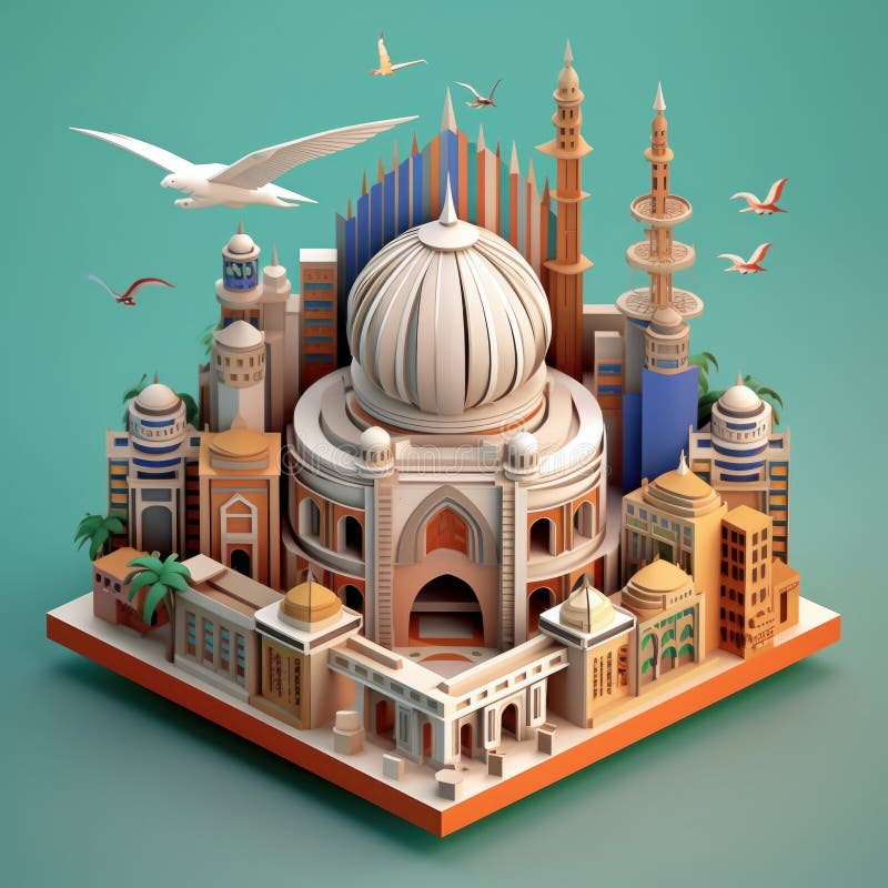 Ai Image Generative Craftwork of Mosque Based on Independence Day ...