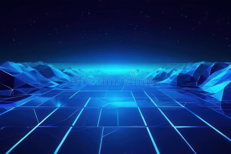 The AI Image Generator, Abstract Blue Technology Background Editorial ...