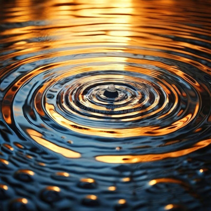 An AI Image Generator, Abstract Rippling Water Background with Circular ...