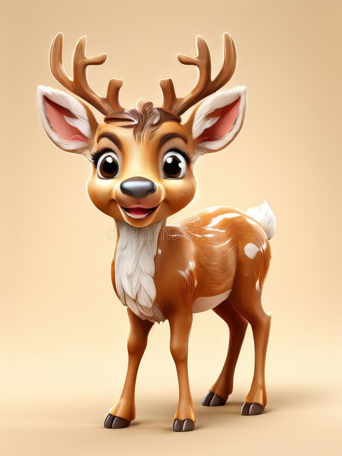 The AI Image Generator, Adorable Cartoon Deer Character Editorial Stock ...