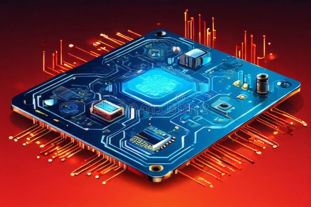 AI Image Generator, Advanced Microprocessor Computer Chip Stock ...