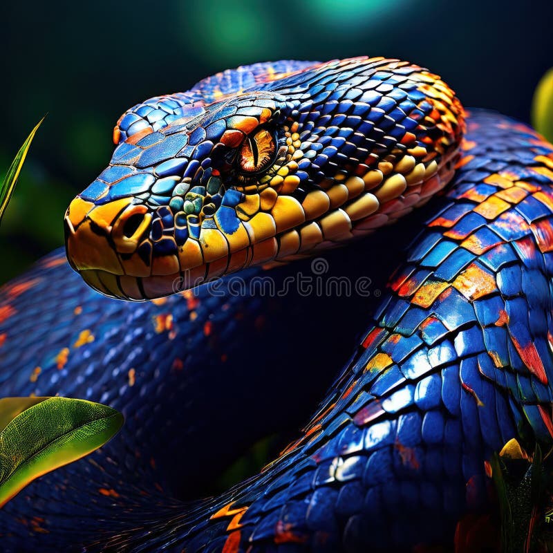 The AI Image Generator, Anaconda Snake is Green in Color Editorial ...