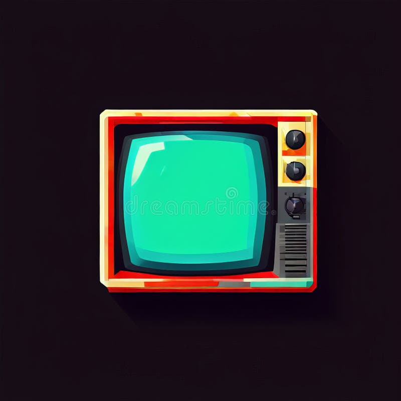 AI Image Generator, an Ancient TV Boasting a Rectangular Stock ...