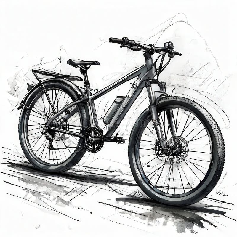The AI Image Generator, Bicycle on a Country Road Stock Illustration ...