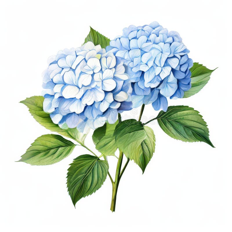The AI Image Generator, Blue Hydrangea Flower Stock Illustration ...