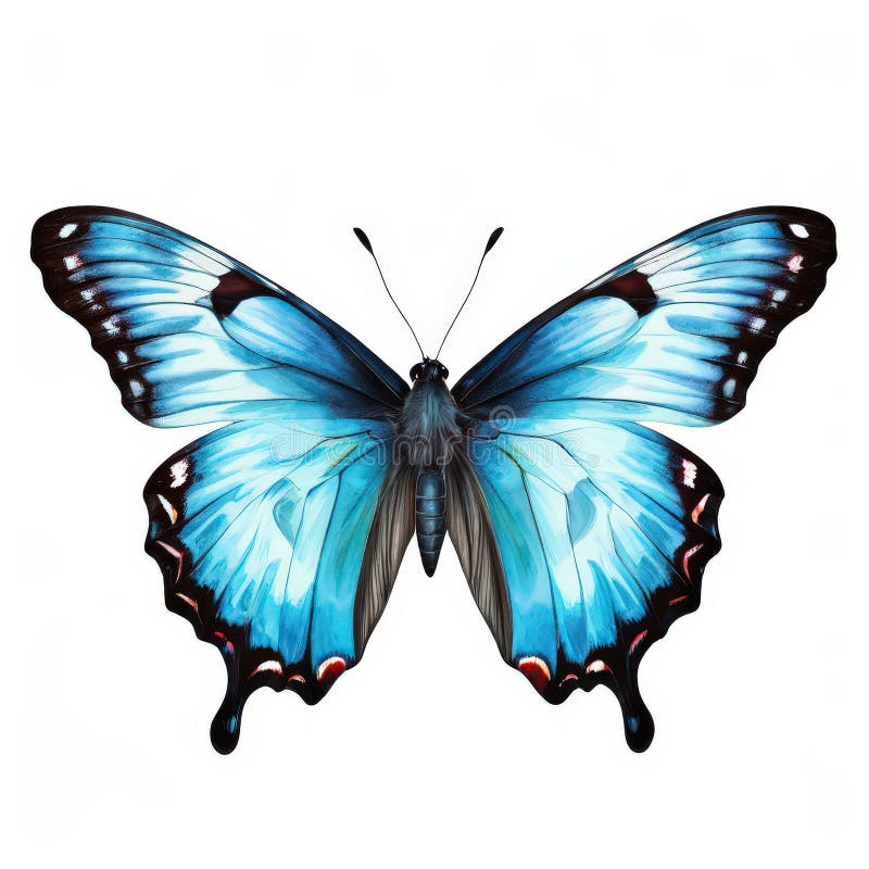 The AI Image Generator, Blue Morpho Butterfly with Open Wings Stock ...