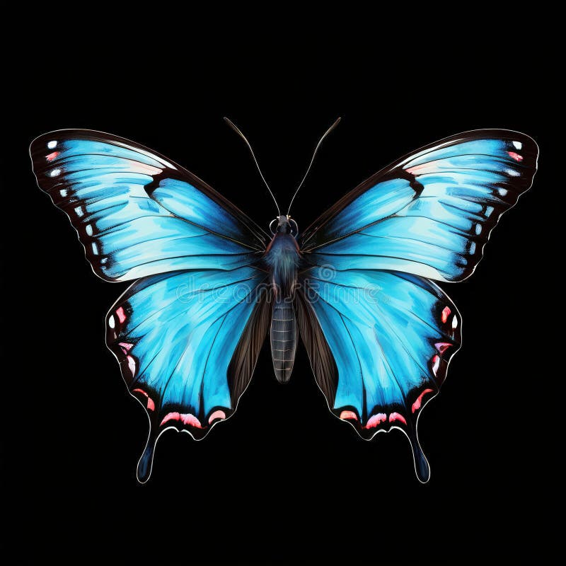 The AI Image Generator, Blue Morpho Butterfly with Open Wings Editorial ...