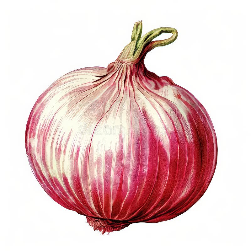 The AI Image Generator, Botanical Illustration of a Fresh Red Onion ...
