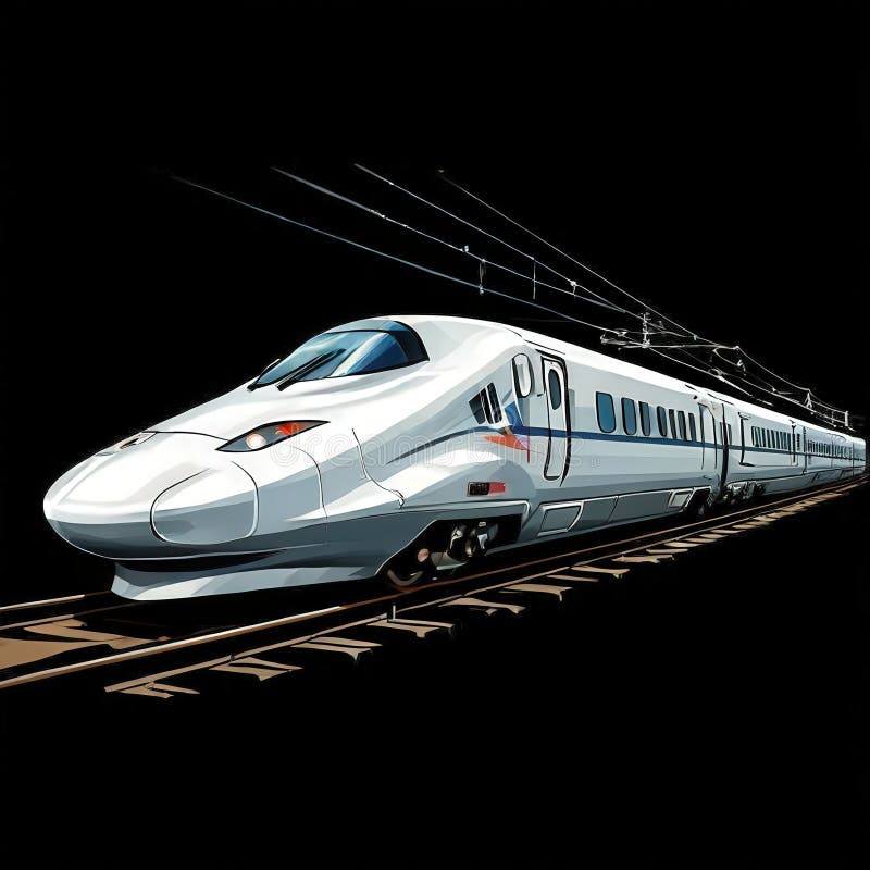 The AI Image Generator, Bullet Train Stock Illustration - Illustration ...