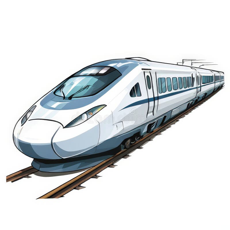 The AI Image Generator, Bullet Train Stock Illustration - Illustration ...