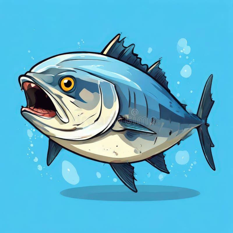 The AI Image Generator, Cartoon Illustration of a Fish in an Underwater ...