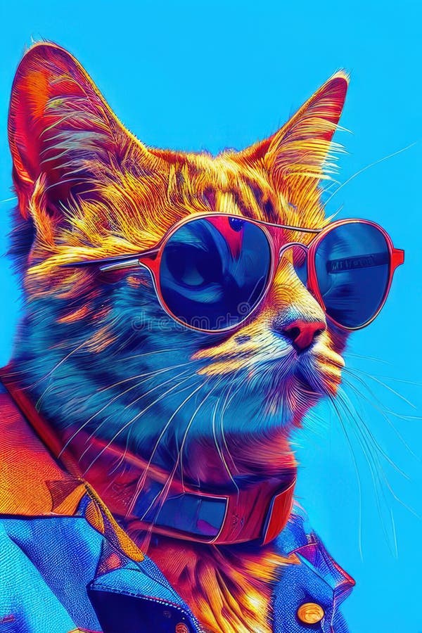 The AI Image Generator, Cat Taking Selfie in Colorful Urban Setting ...