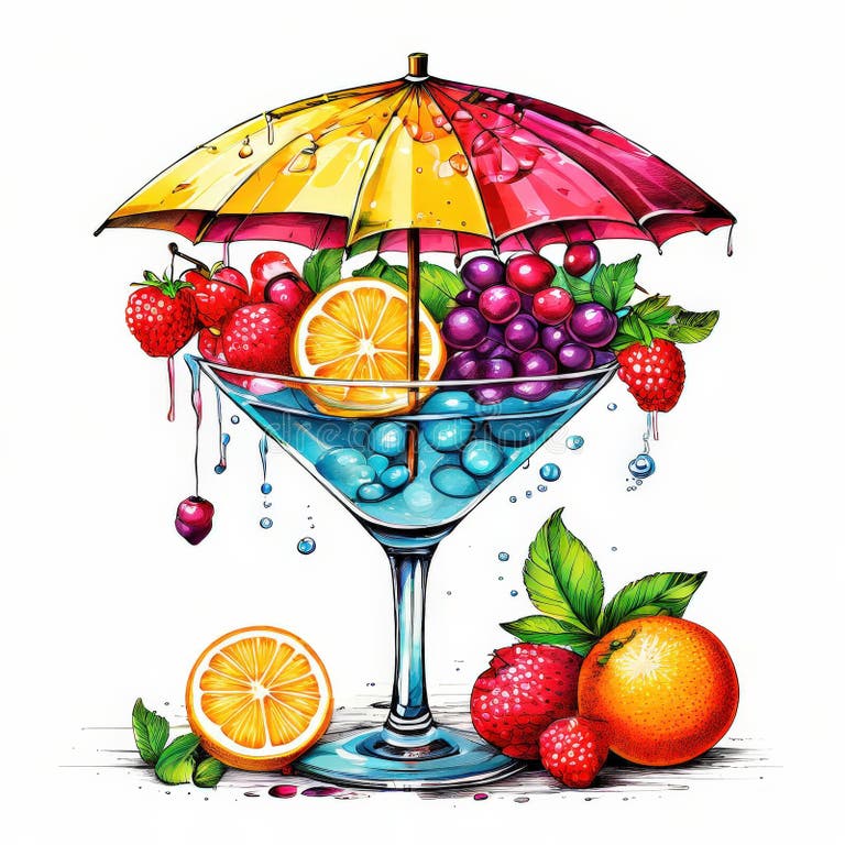 The AI Image Generator, the Cocktail Stock Illustration - Illustration ...