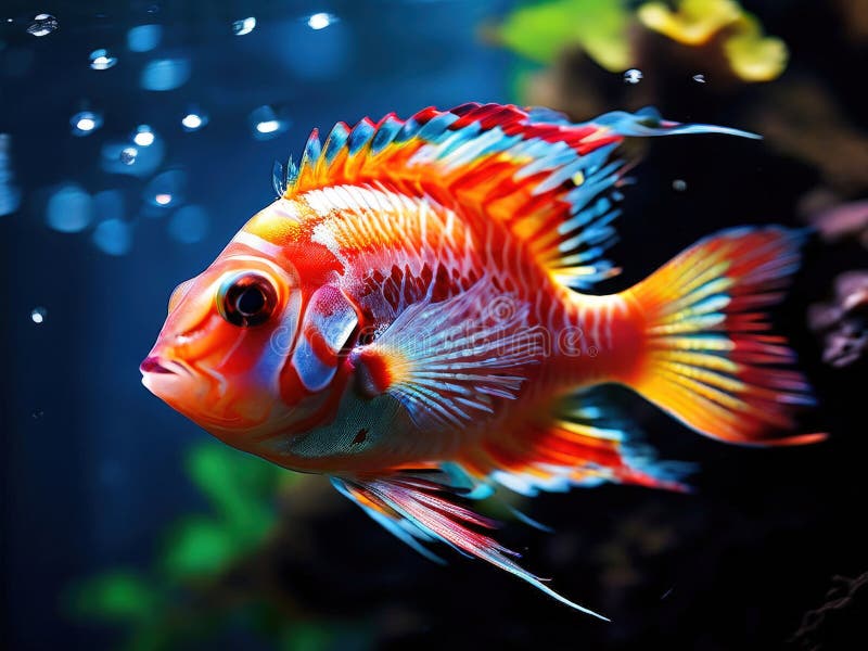 An AI Image Generator, Colorful Fish Dancing in Coral Reef Editorial ...