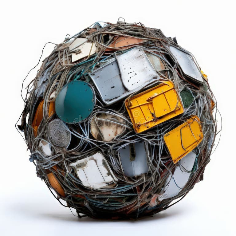 An AI Image Generator, Compressed Sphere of Colorful Mixed Recyclable ...
