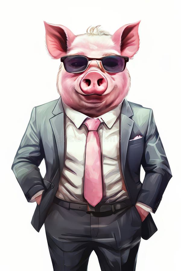 The AI Image Generator, Cute Pig Wearing Sunglasses and a Suit with a ...