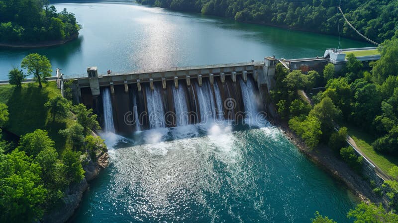 AI Image Generator of a Dam that Stores Water Stock Illustration ...