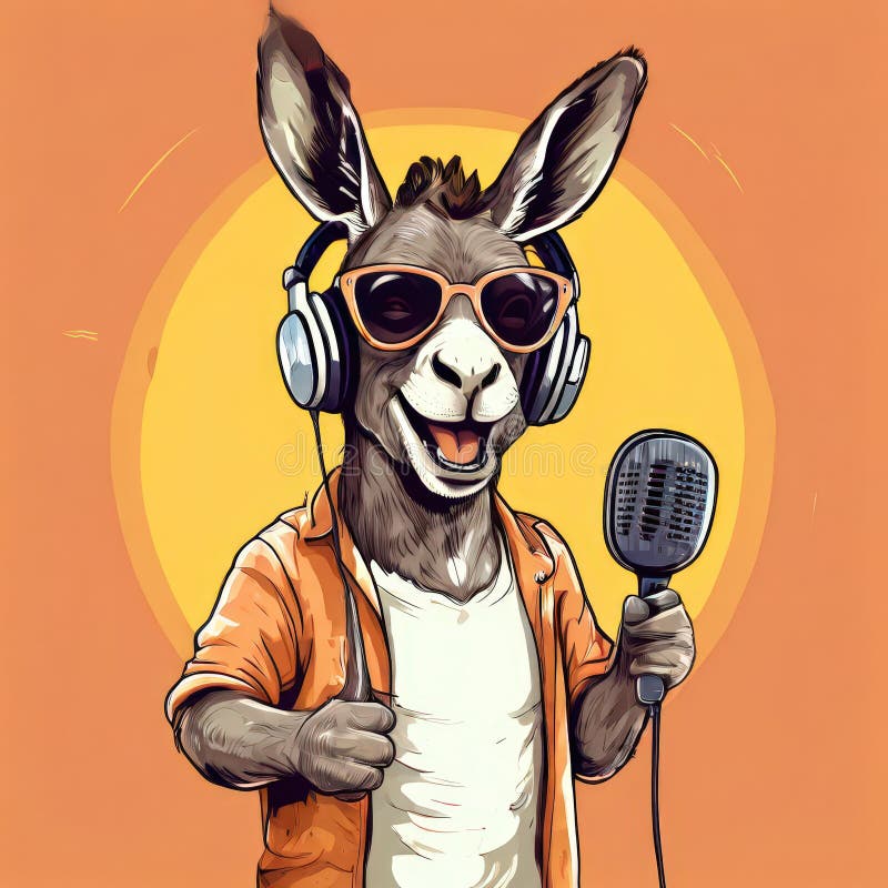 The AI Image Generator, Donkey with Headphones Singing Editorial Photo ...