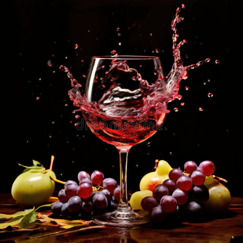The AI Image Generator, Elegant Glass of Red Wine with Dynamic Splash ...