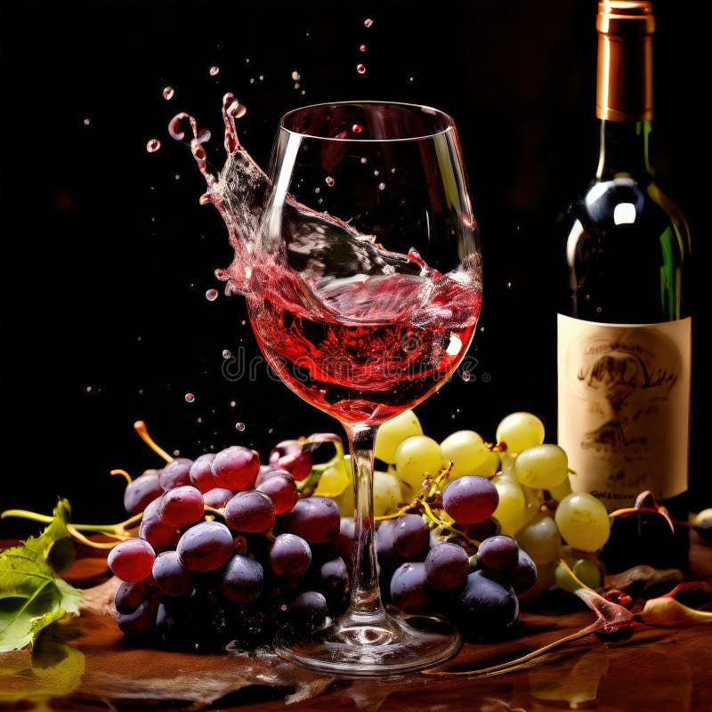 The AI Image Generator, Elegant Glass of Red Wine with Dynamic Splash ...
