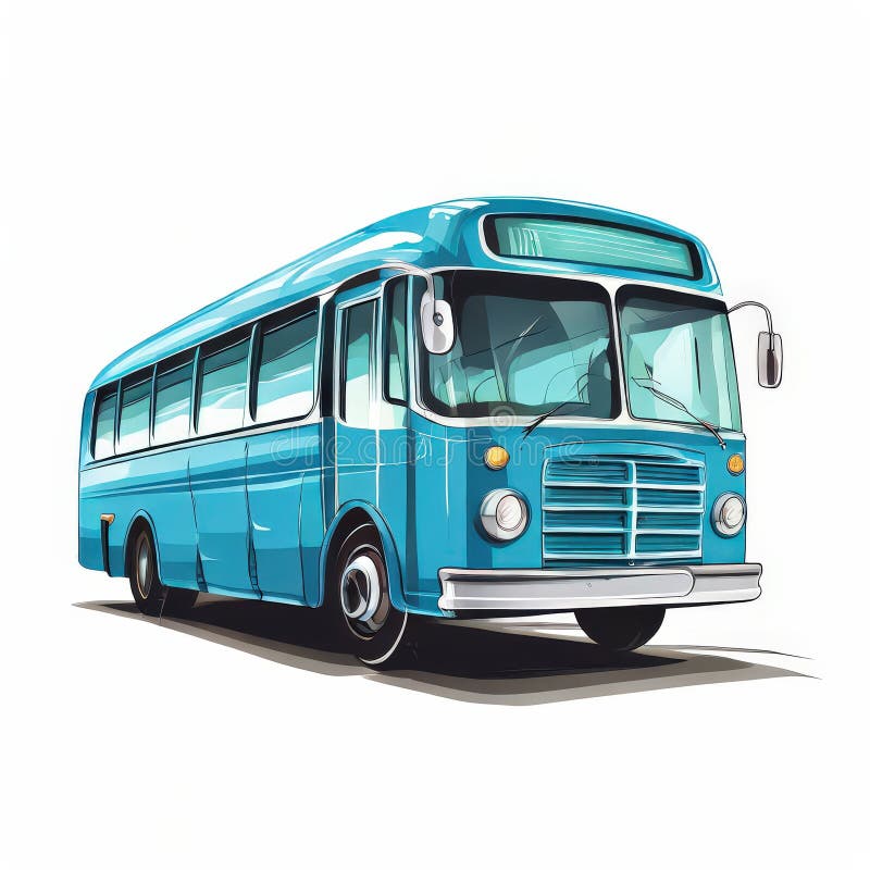 The AI Image Generator, Empty Retro-style City Bus Stands Isolated ...