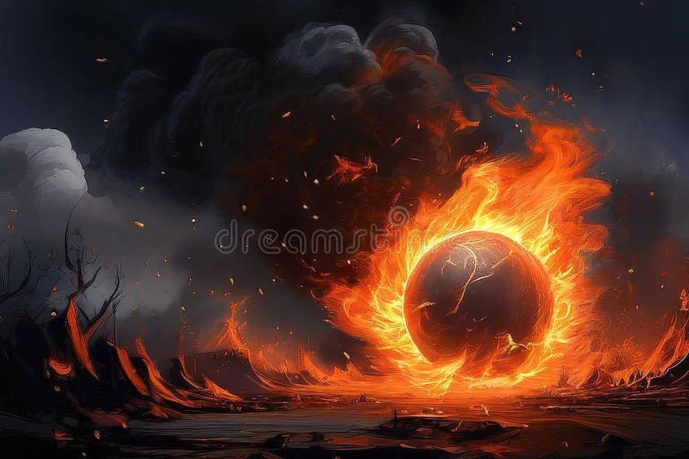AI Image Generator, Fiery Explosion on Fire Stock Illustration ...