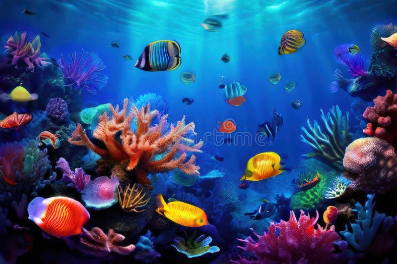 The AI Image Generator, Fish in Aquarium Stock Illustration ...