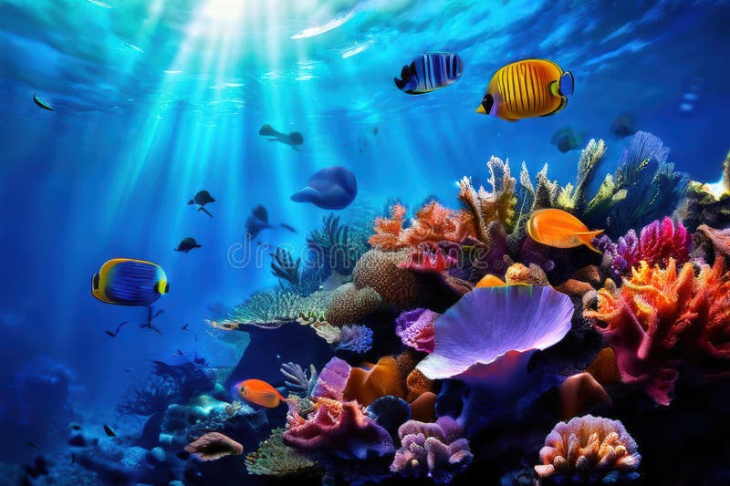 The AI Image Generator, Fish in Aquarium Stock Illustration ...