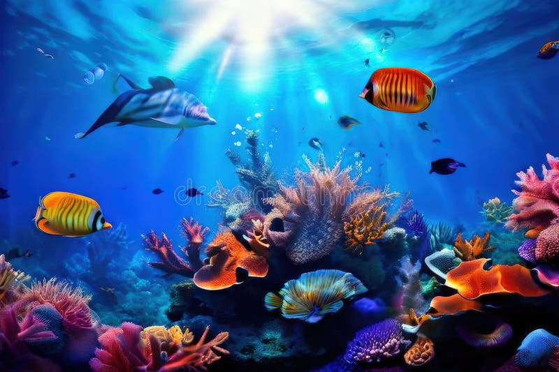 The AI Image Generator, Fish in Aquarium Stock Illustration ...